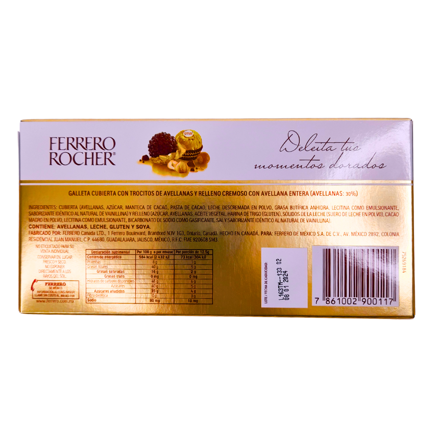 Ferrero Rocher Caja 8pz | Ferrero | Dulcerías y Abarroteras Vázquez