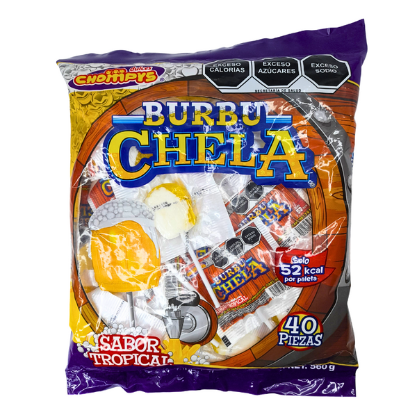 Paleta Burbu Chela 40pz | Chompys | Dulcerías y Abarroteras Vázquez