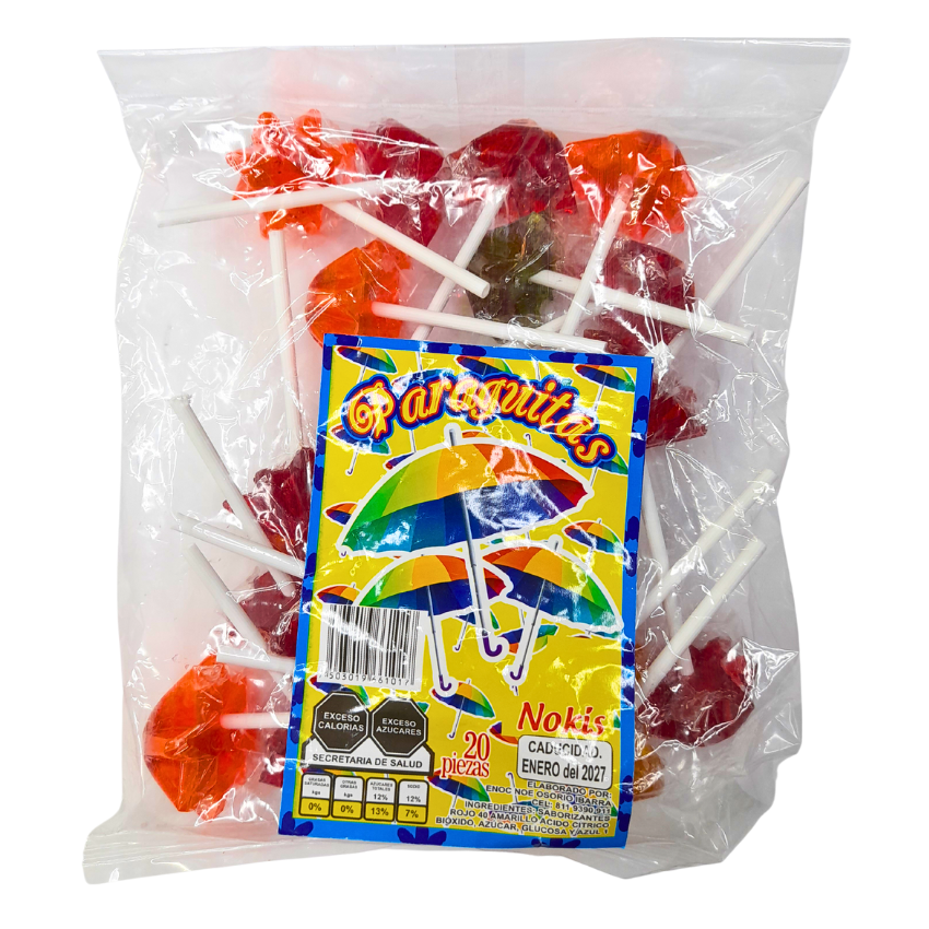 Paleta Mini Paragüitas 20pz | Nokis | Dulcerías y Abarroteras Vázquez