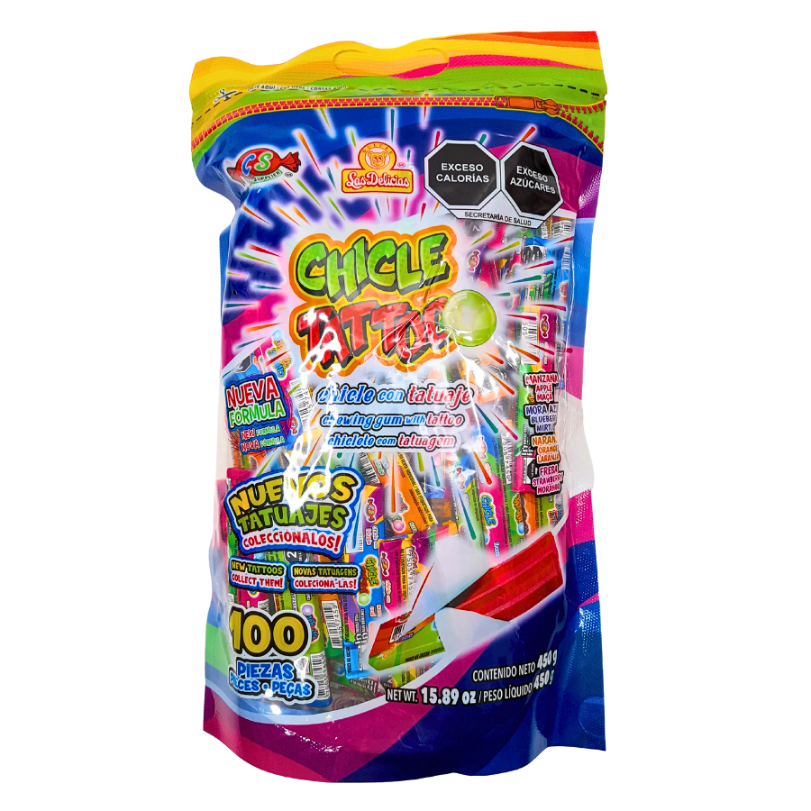 Chicle Tattoo 100pz | Las Delicias | Dulcerías y Abarroteras Vázquez