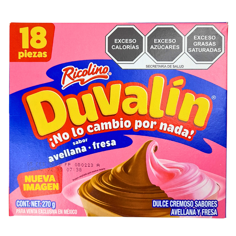 Duvalín Avellana Fresa 18 Piezas | Ricolino | Dulcerías Vázquez ...