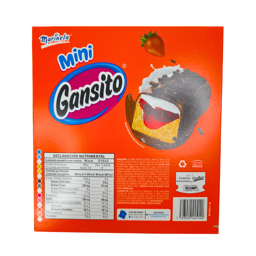 Gansito Mini 8 Piezas | Marinela | Dulcerías y Abarroteras Vázquez