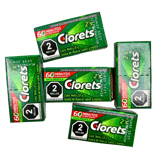 Chicle Clorets 2's Pack 60pz | Adams | Dulcerías y Abarroteras Vázquez