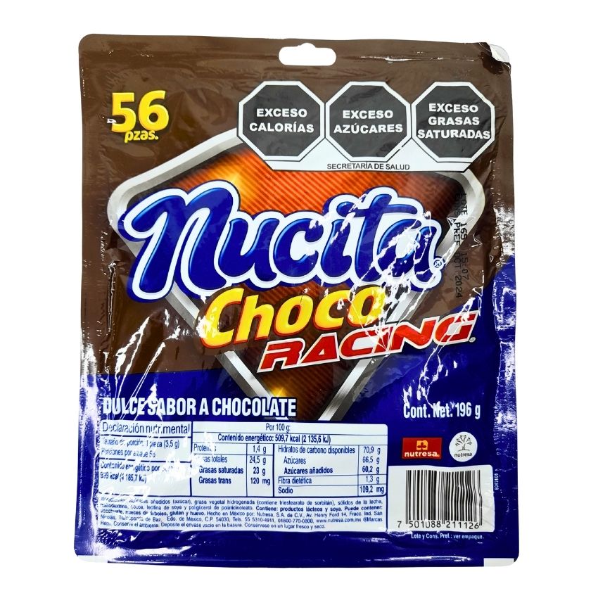 Nucita Choco Racing 56pz | Nutresa | Dulcerías y Abarroteras Vázquez