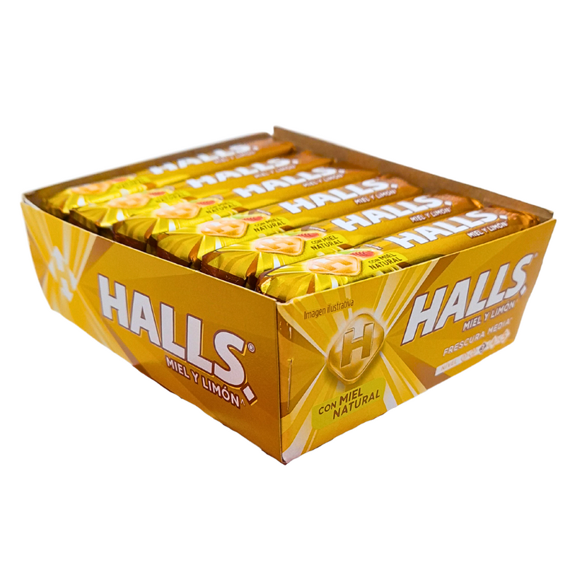 Pastilla Halls Miel 12pz | Adams | Dulcerías y Abarroteras Vázquez