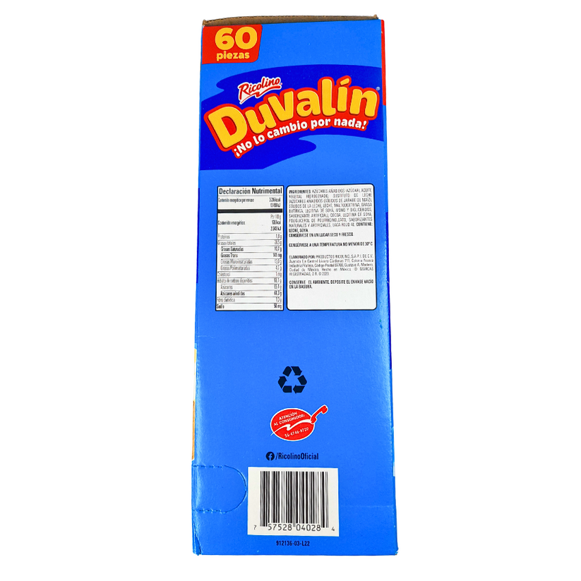 Duvalín Trisabor 60pz | Ricolino | Dulcerías y Abarroteras Vázquez