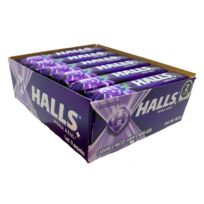 Pastilla Halls Mora Azul 12p | Adams | Dulcerías y Abarroteras Vázquez