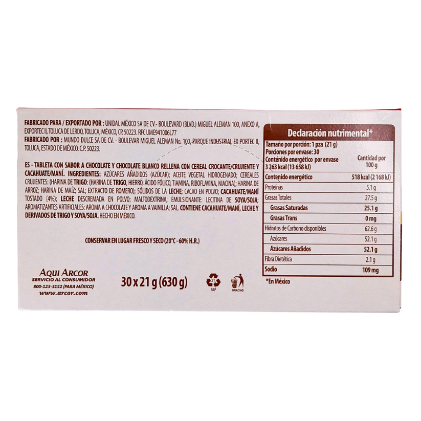 Chocolate Nikolo Duo 30pz | Arcor | Dulcerías y Abarroteras Vázquez