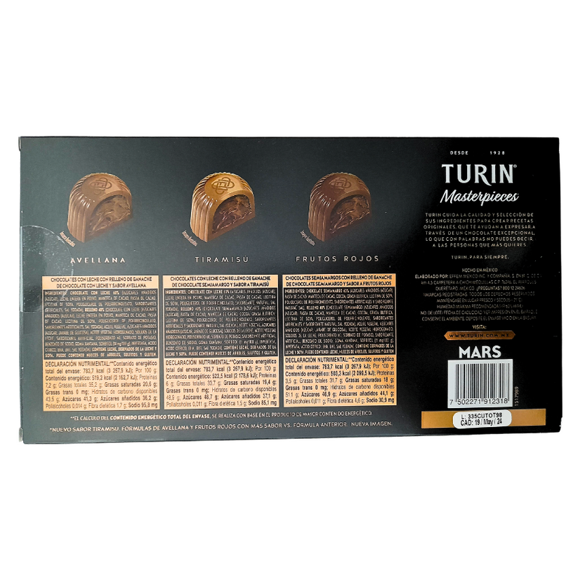 Chocolate Turín Masterpieces | Mars | Dulcerías y Abarroteras Vázquez