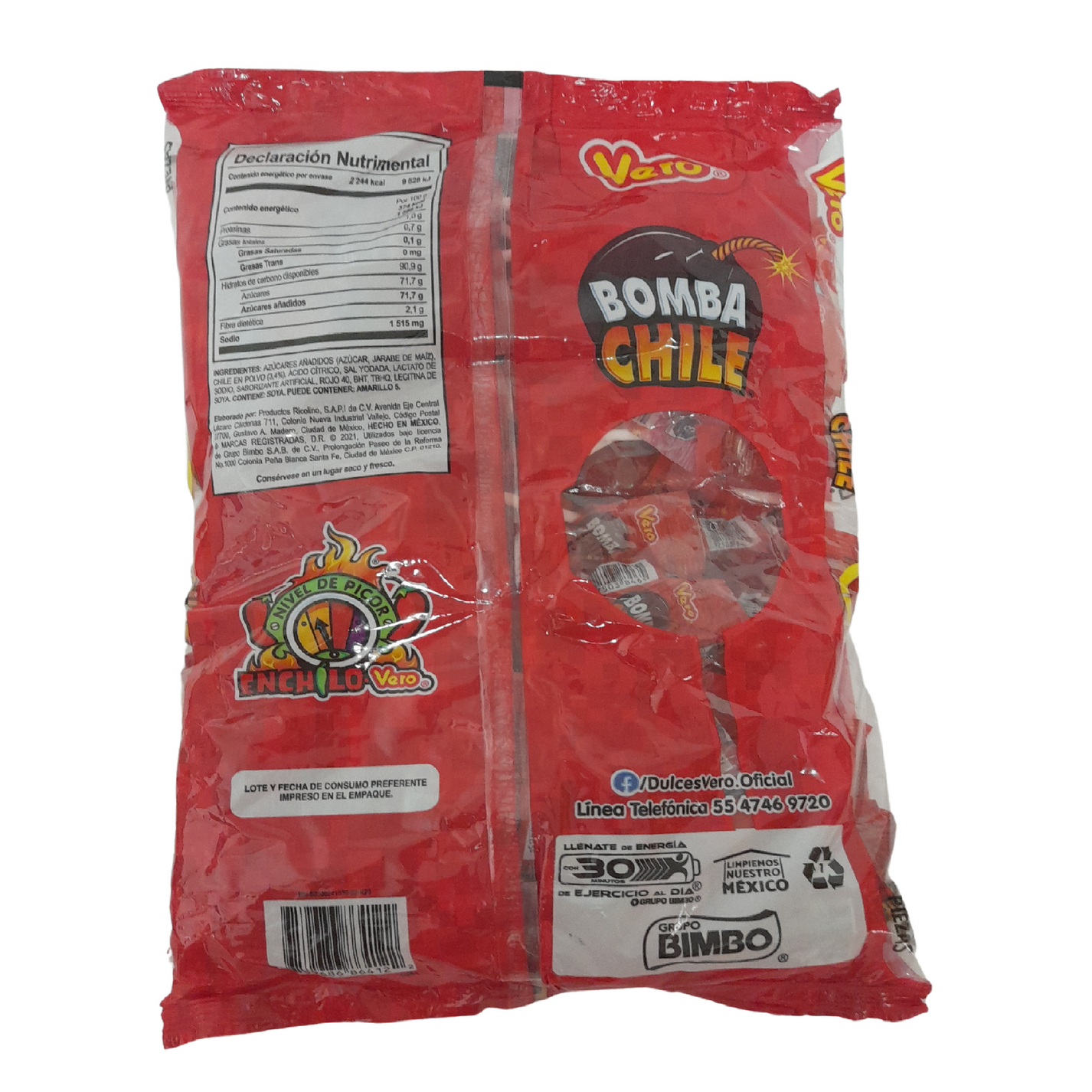 Paleta Bomba Chile 40 Piezas | Vero | Dulcerías y Abarroteras Vázquez