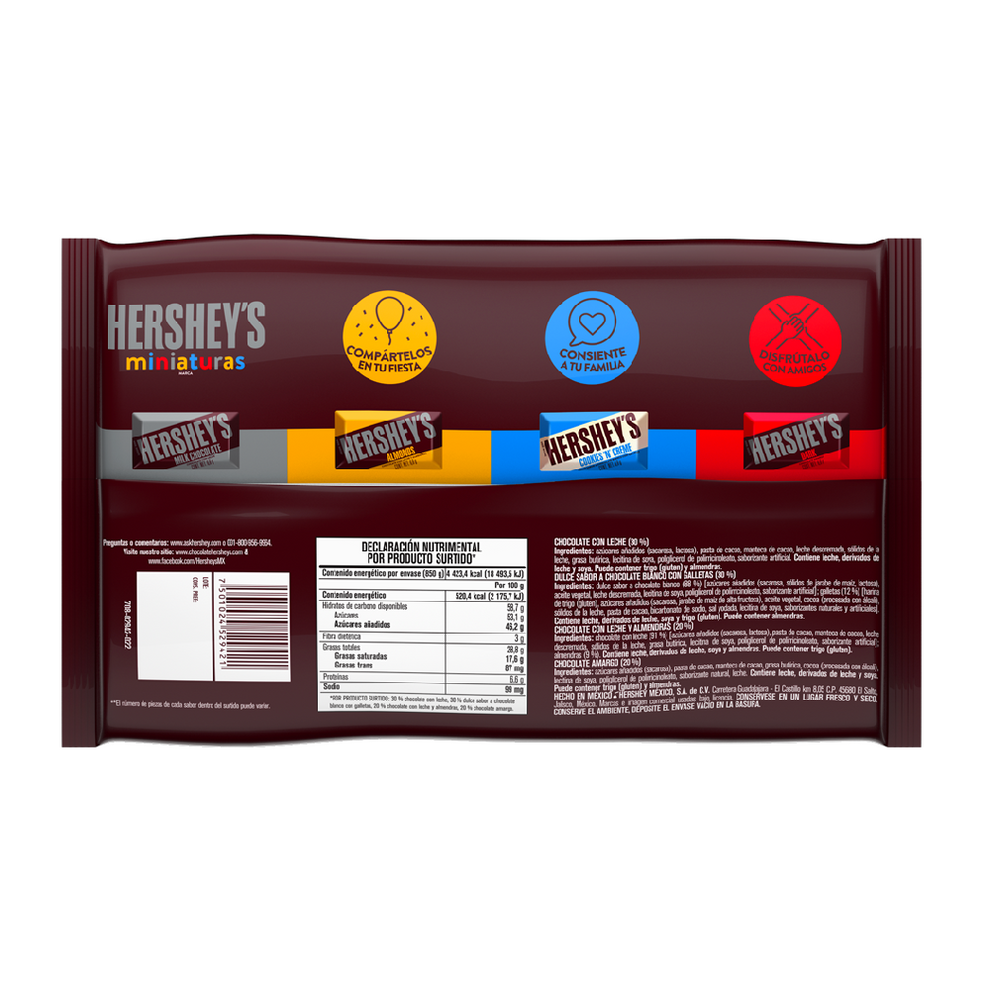 Chocolate Miniatura Surtido 850g. | Hershey's | Dulcerías Vázquez ...