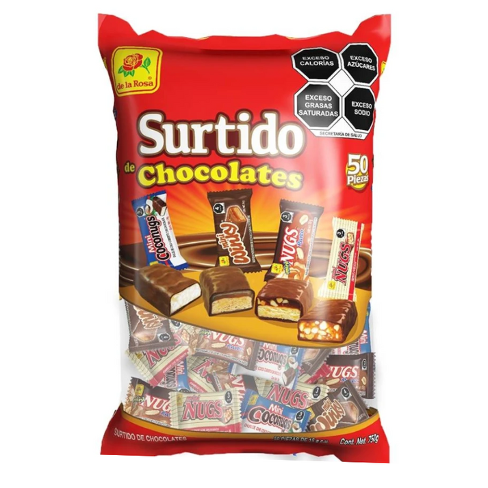 Surtido de Chocolate Minis 50 Piezas | De la Rosa | Dulcerías Vázquez ...